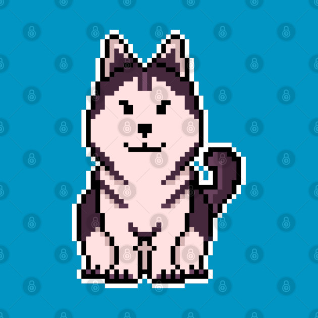 Siberian Husky Pixel Art - Animal - T-Shirt | TeePublic