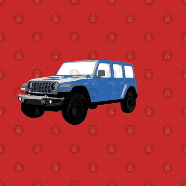 Stylized Digital Illustration of a Light Blue Four-Door Off-Road ...