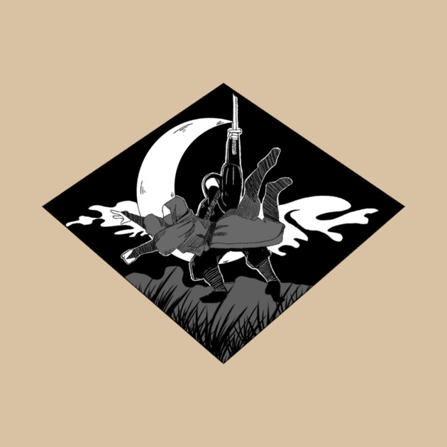 Samurai Duel Beneath the Crescent Moon - Samurai - T-Shirt | TeePublic