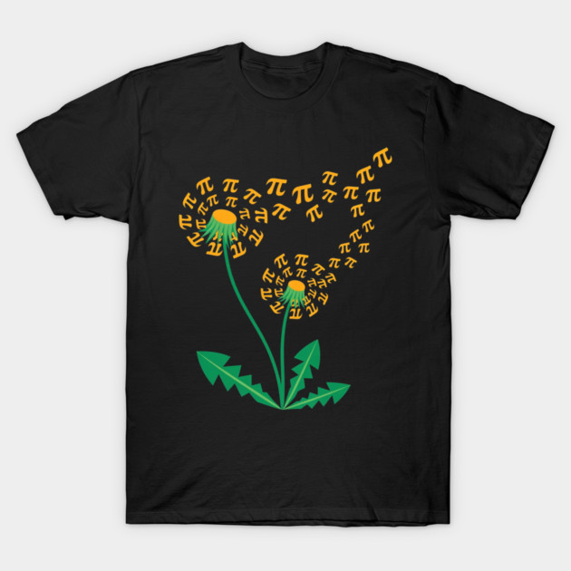 Dandelion Made of Pi Symbols Math Design - Pi Day Flower - T-Shirt ...