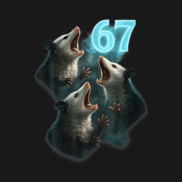 67 Possum Howling At The Moon 67 6 7 Brainrot - Funny Meme Posum - T ...