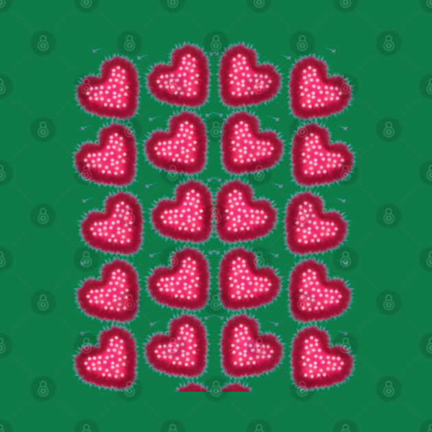 Fuzzy Pink Heart Pattern: Vibrant Turquoise Dopamine Decor - Fuzzy ...