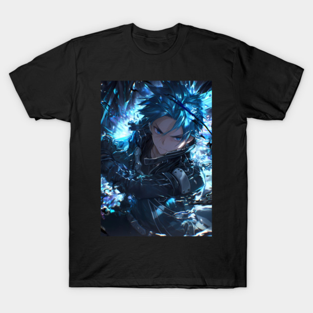 Kirito Sword Art Online Blue Cyber Energy Hero - Kirito - T-Shirt ...