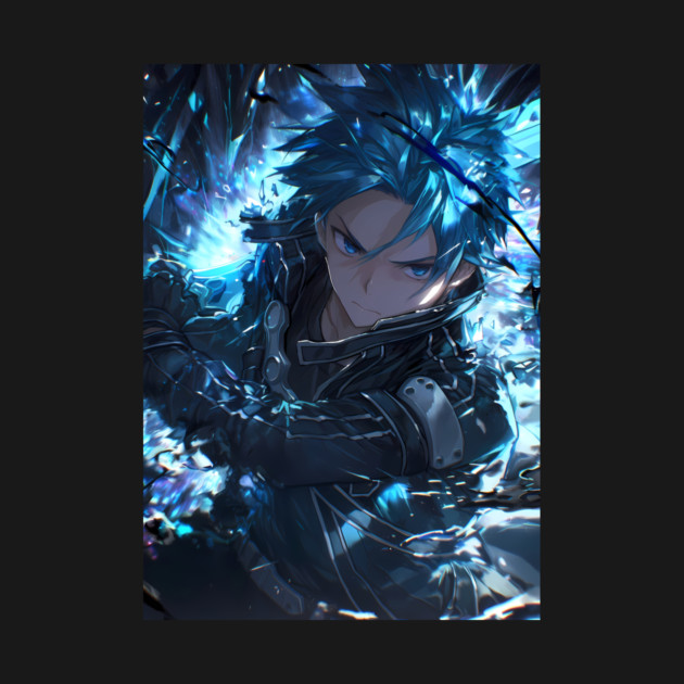 Kirito Sword Art Online Blue Cyber Energy Hero - Kirito - T-Shirt ...