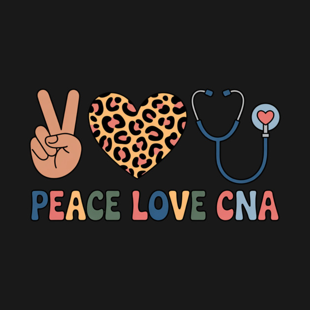 Peace Love CNA Leopard Heart Stethoscope Nursing Nurse Week - Peace ...