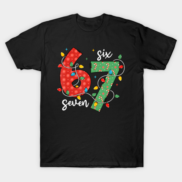 67 Six Seven Brain Rot 6-7 Lights - Funny Meme - T-Shirt | TeePublic