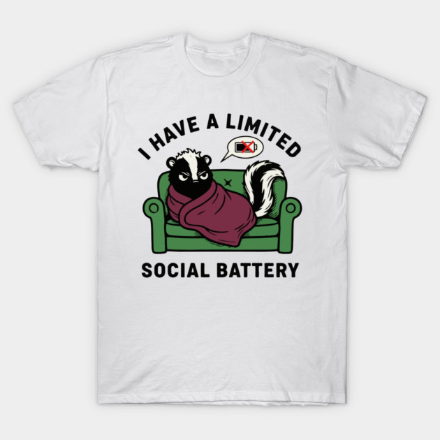 I Have A Limited Social Battery Skunk Couch Blankets - Introvert Humor ...