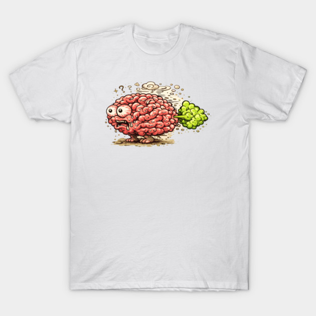 Brain Fart Funny Cartoon - Brain Fart - T-Shirt | TeePublic