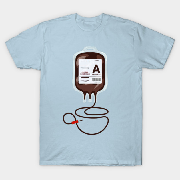 Blood Type: Caffeine Positive (Arabica) - Coffee Humor - T-Shirt ...