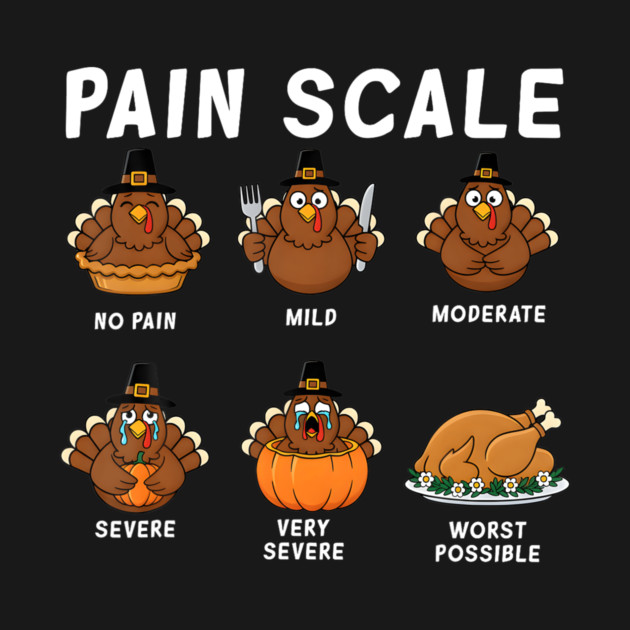 Turkey Pain Scale Thanksgiving Nurse Humor Cna Er - Funny Thanksgiving ...