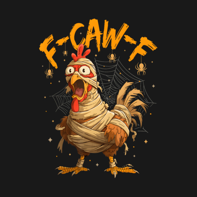 F-Caw-F Chicken Mummy Halloween Humor F-Caw-F - Funny Chicken Mummy - T ...