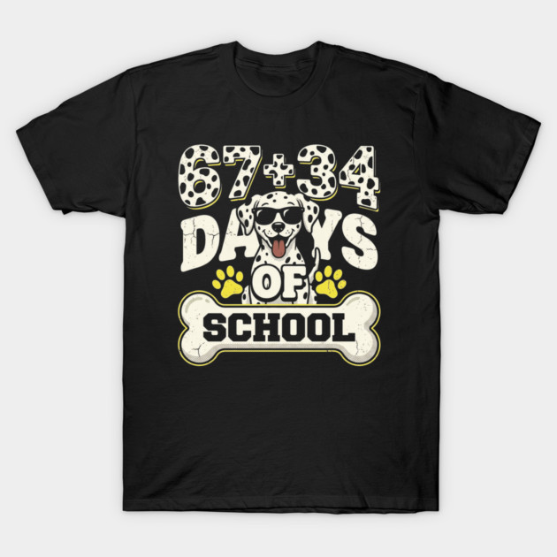 100 Days of School Dalmatian Dog Math - 100 Days Of School - T-Shirt ...