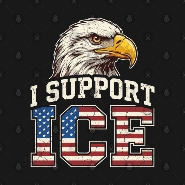 Support ICE Vintage Distressed American Eagle - Support Ice - T-Shirt ...