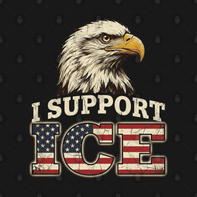 Support ICE Vintage Distressed American Eagle - Support Ice - T-Shirt ...