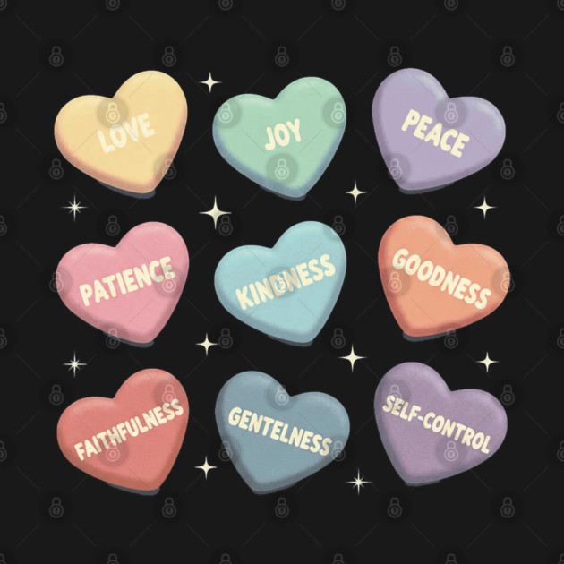 Fruits of the Spirit Vintage Retro Hearts - Fruits Of The Spirit - T ...