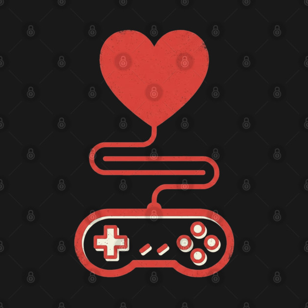 Gamer Valentine Retro Classic Video Games - Gamer Valentine - T-Shirt ...