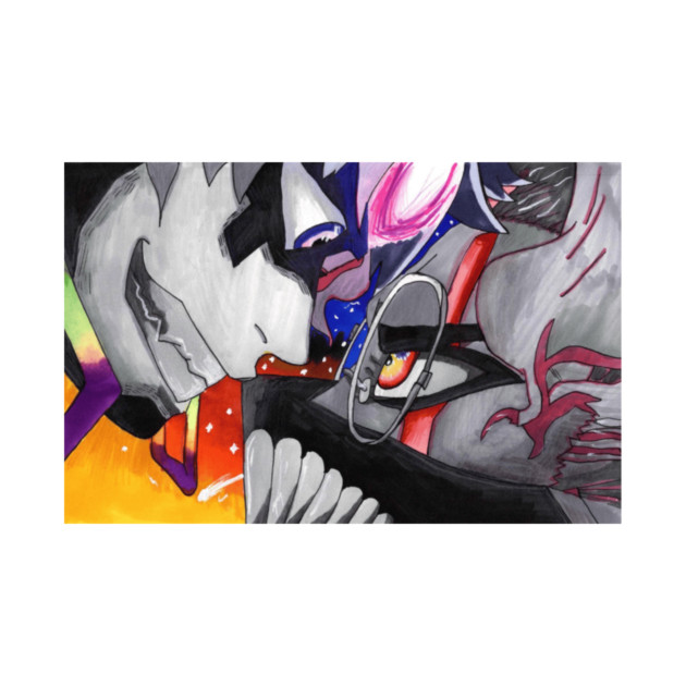 Okarun All Out vs. Evil Eye Dandadan - Anime Art - T-Shirt | TeePublic