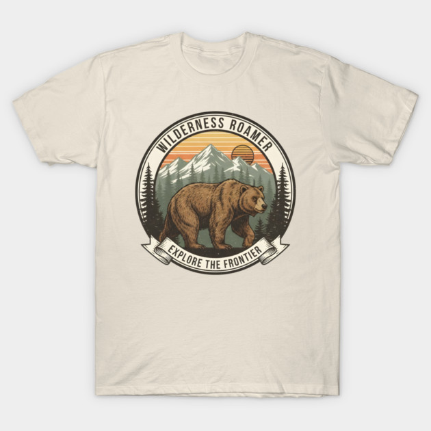 Retro Bear Sunset Forest - Rustic Wildlife Adventure - Wildlife - T ...