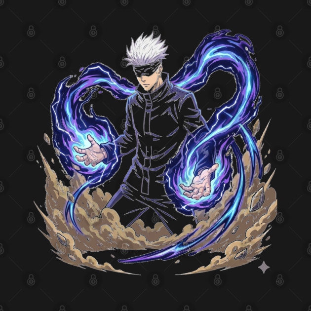 Satoru Gojo with Cursed Energy - Satoru Gojo - T-Shirt | TeePublic