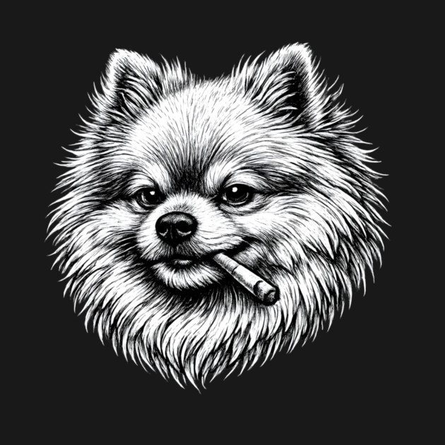 Smoking Dog Illustration - Smoking Dog - T-Shirt | TeePublic
