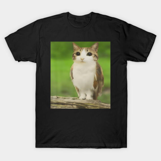 Cat Owl Cursed Internet - Funny Cat Owl - T-Shirt | TeePublic