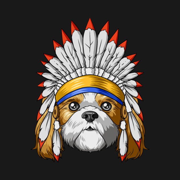 Cute Shih Tzu Native Indian American Shih Tzu Feather Headdress ...