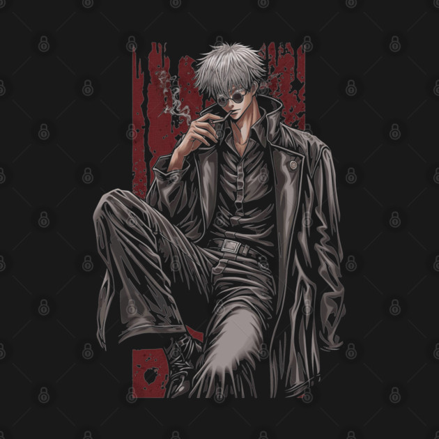Gojo Satoru Stylish Fan Art Smoking - Gojo Satoru - T-Shirt | TeePublic