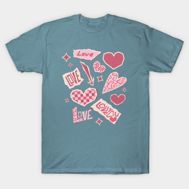 I Love You, Torn Paper and scrap - Valentine - T-Shirt | TeePublic