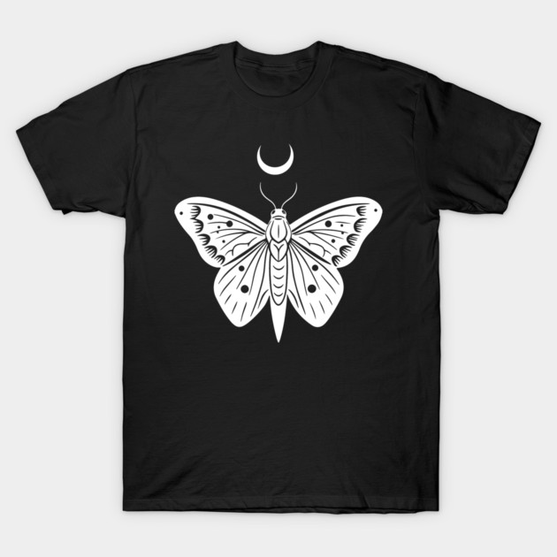 Goth Mystic Celestial Moth And Crescent Moon - Butterfly - T-Shirt ...
