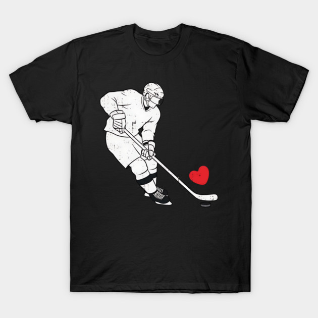 Hockey Love — Valentine Heart Puck Player Design - Hockey Valentine - T ...