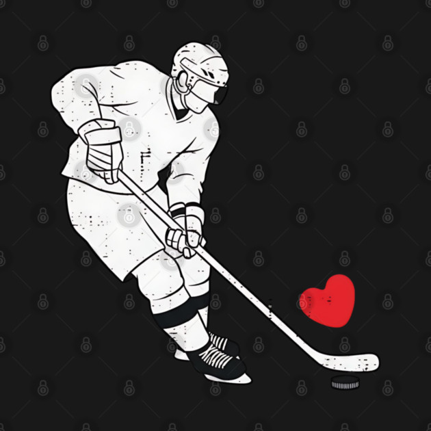 Hockey Love — Valentine Heart Puck Player Design - Hockey Valentine - T ...