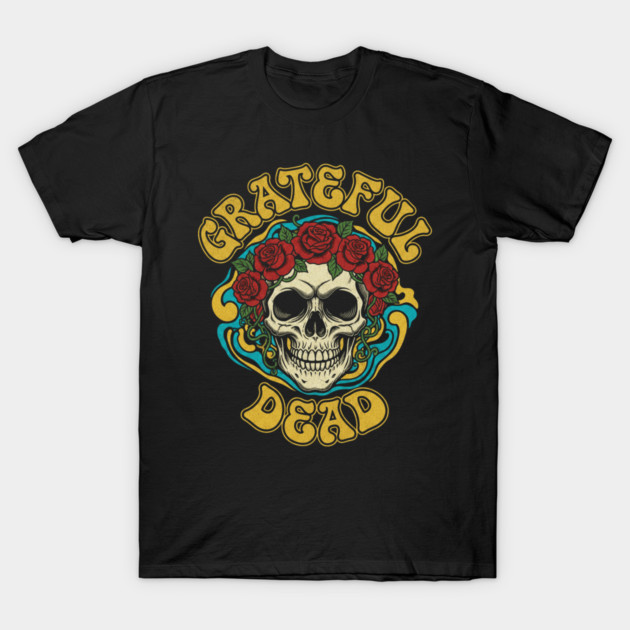 Vintage Grateful Dead Skeleton Rose - Grateful Dead - T-Shirt | TeePublic