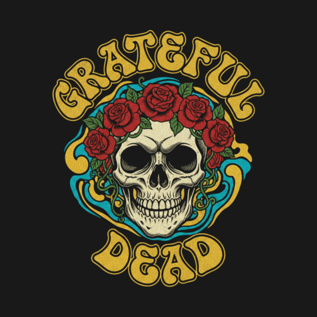 Vintage Grateful Dead Skeleton Rose - Grateful Dead - T-Shirt | TeePublic