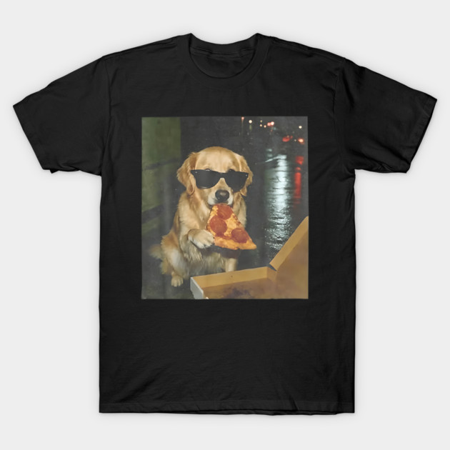 Dog Eating Pizza Retriever - Funny Dog Meme - T-Shirt | TeePublic