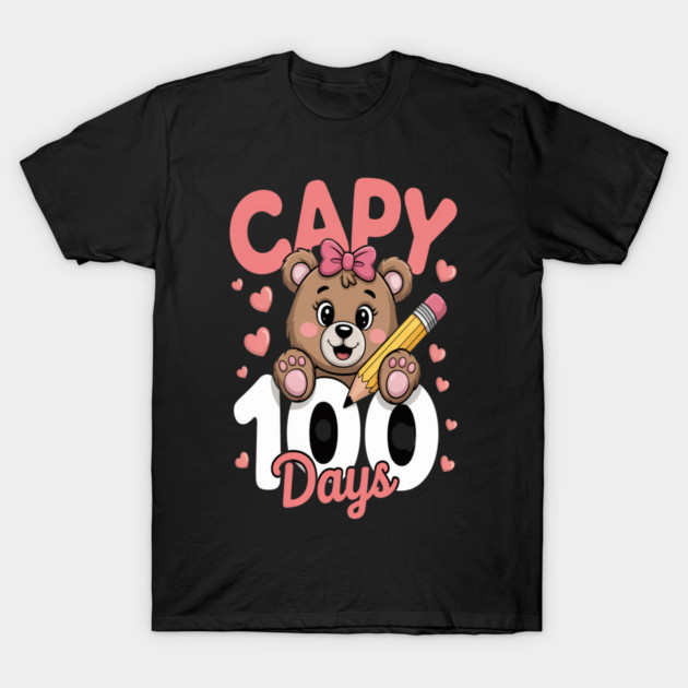 Capy 100 Days of School - Capy 100 Days Of School - T-Shirt | TeePublic
