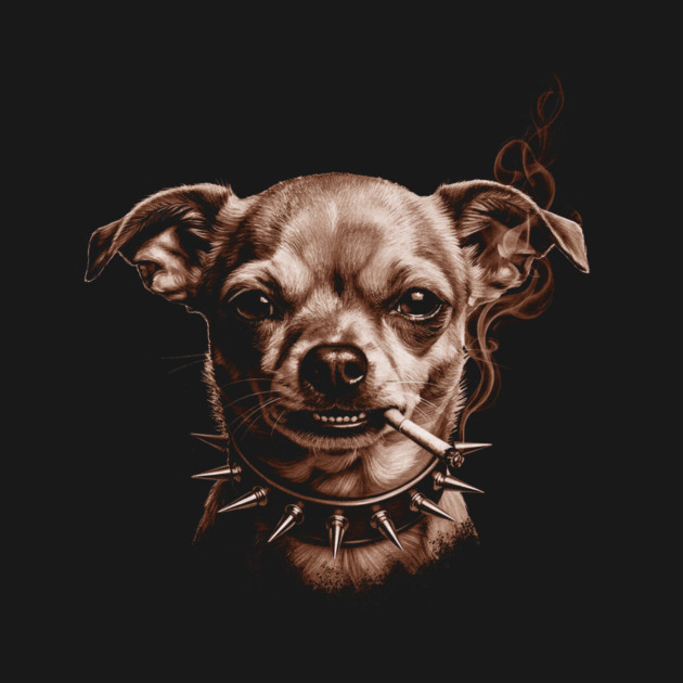 Angry Smoking Dog - Chihuahua - Angry Smoking Dog - T-Shirt | TeePublic