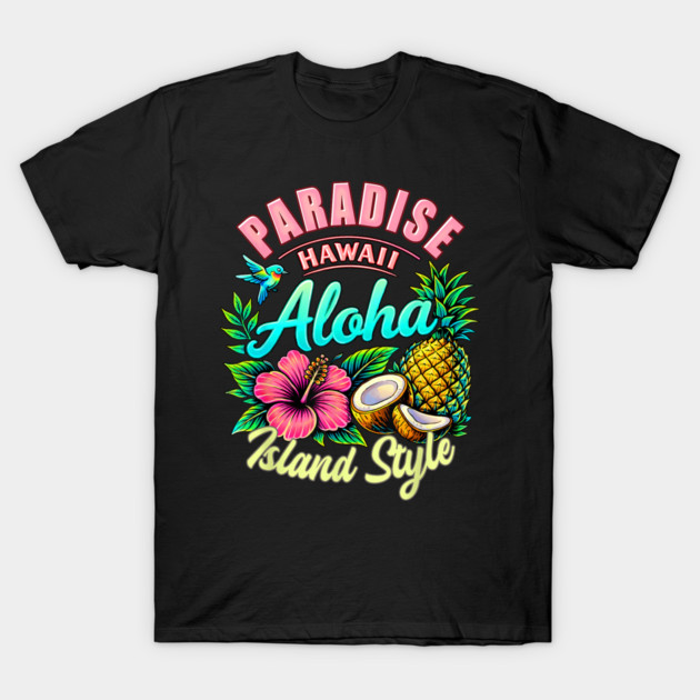 Paradise Hawaii Aloha Tropical Island Style Illustration Design ...