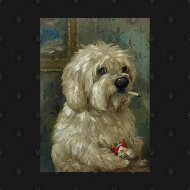 Dog Smoking Cigarette - Dog Smoking Cigarette - T-Shirt | TeePublic