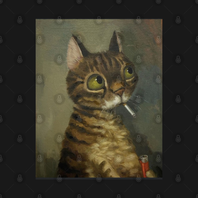 Cat Smoking and Chill - Cat Smoking - T-Shirt | TeePublic