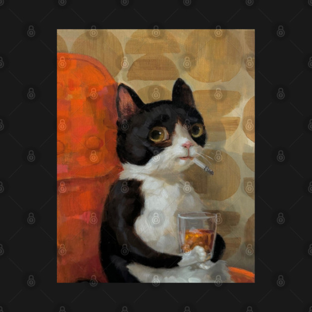 Cat Smoking and Chill - Cat Smoking Cigarette - T-Shirt | TeePublic