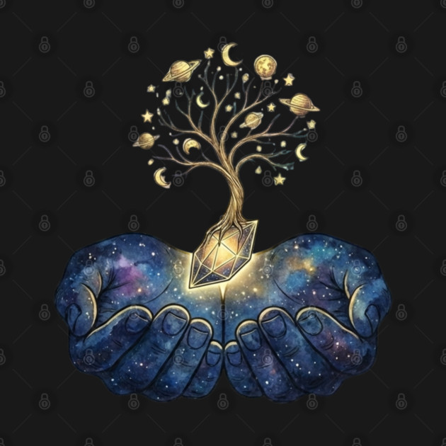 Hands of Manifestation - Cosmic Tree of Life Spiritual Art ...