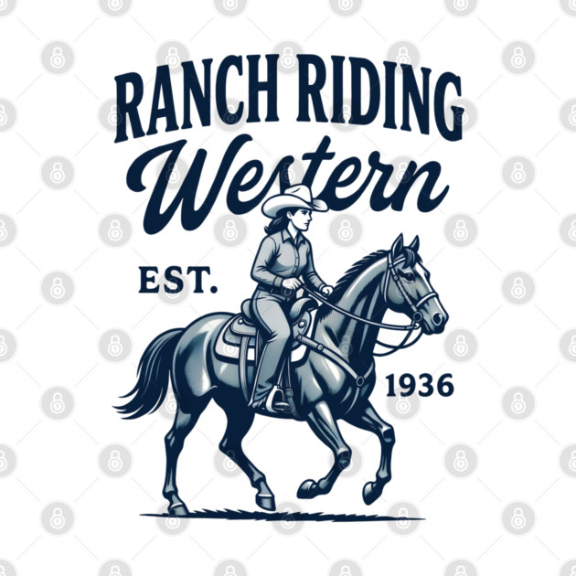 Vintage Ranch Riding Western EST 1936 - Cowgirl Equestrian Art ...