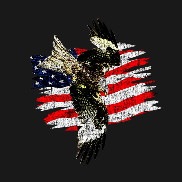 Vintage Distressed American Flag Eagle - Patriotic - T-Shirt | TeePublic