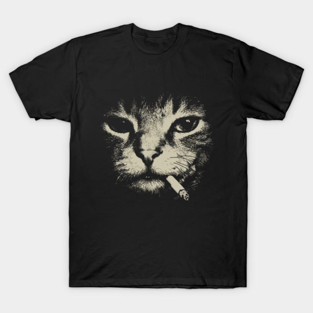 Cat Smoking Cigarette Funny Cat Meme - Cat Smoking Cigarette - T-Shirt ...