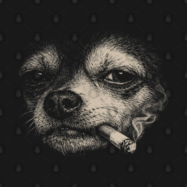 Dog-Smoking-Cigarette - Dog Smoking Cigarette - T-Shirt | TeePublic
