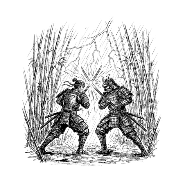 Bamboo Forest Duel: Dark Samurai - Dark Samurai - T-Shirt | TeePublic