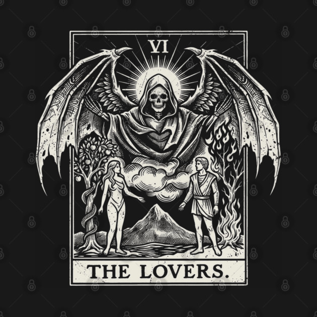 The Lovers Tarot Card Vintage Gothic Retro - The Lovers Tarot Card - T ...