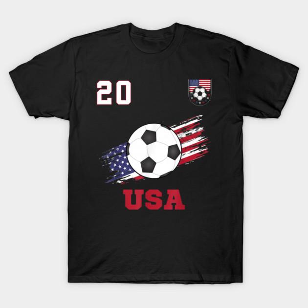Soccer USA American Flag Player Number 20 Patriotic Sports Family ...