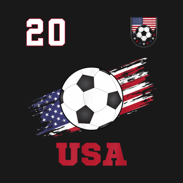 Soccer USA American Flag Player Number 20 Patriotic Sports Family ...