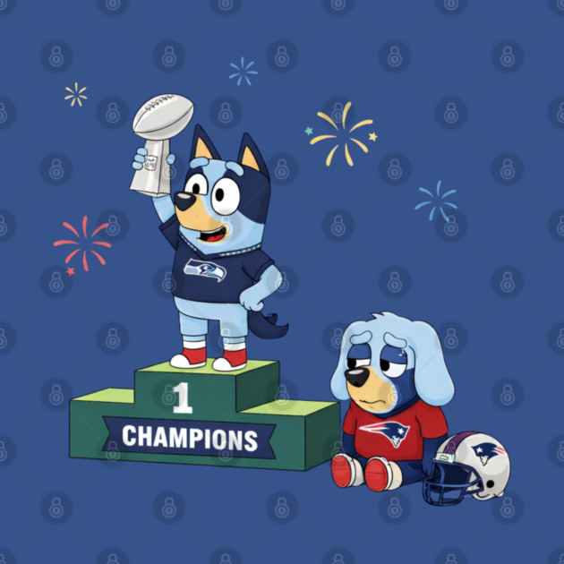 Seahawks Bluey Seattle Seahawks Champions M0053 - Seattle Seahawks - T ...